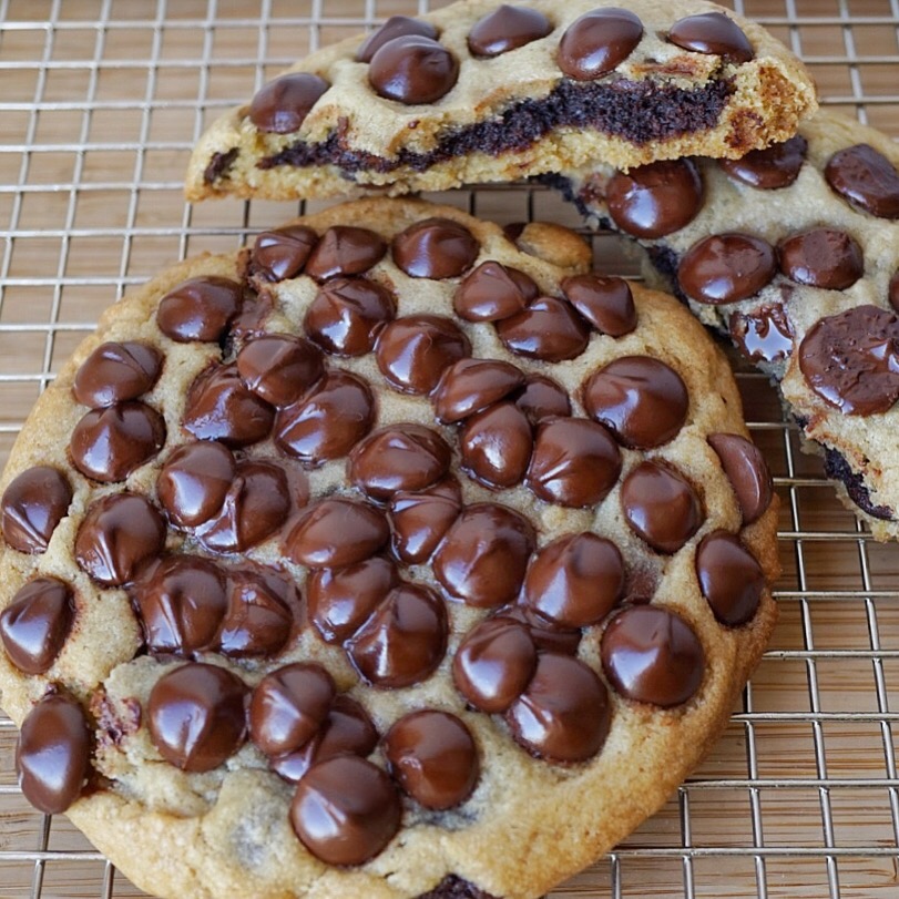 Giant Stuffed Chocolate Chip Cookie with a Cookie!! – My Dessert Diet