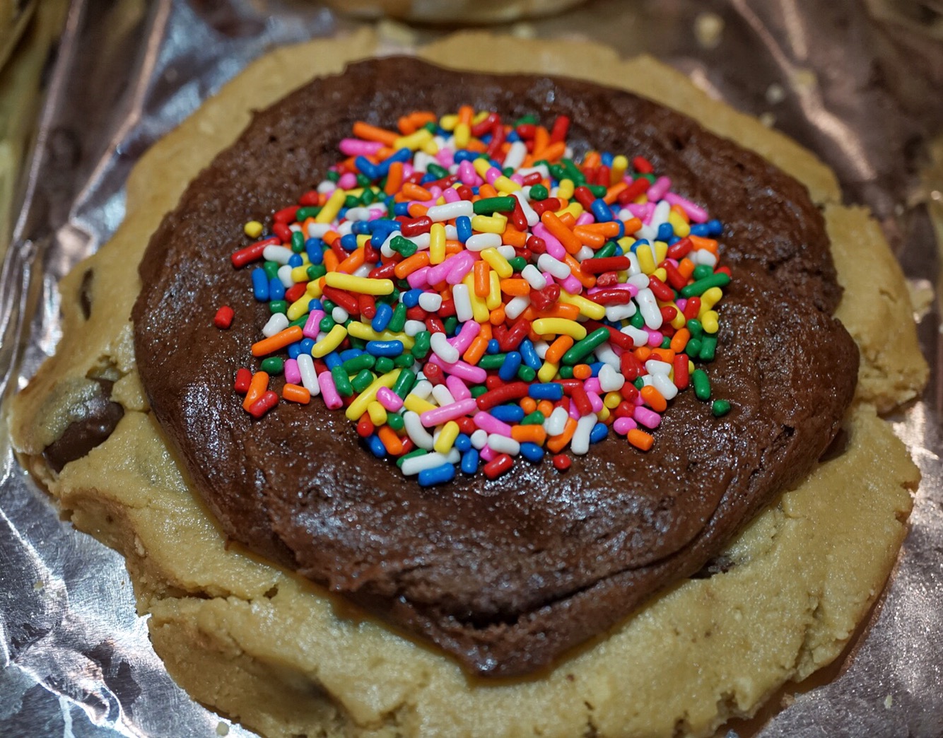 Giant Sprinkle Filled Chocolate Chip Cookie! – My Dessert Diet